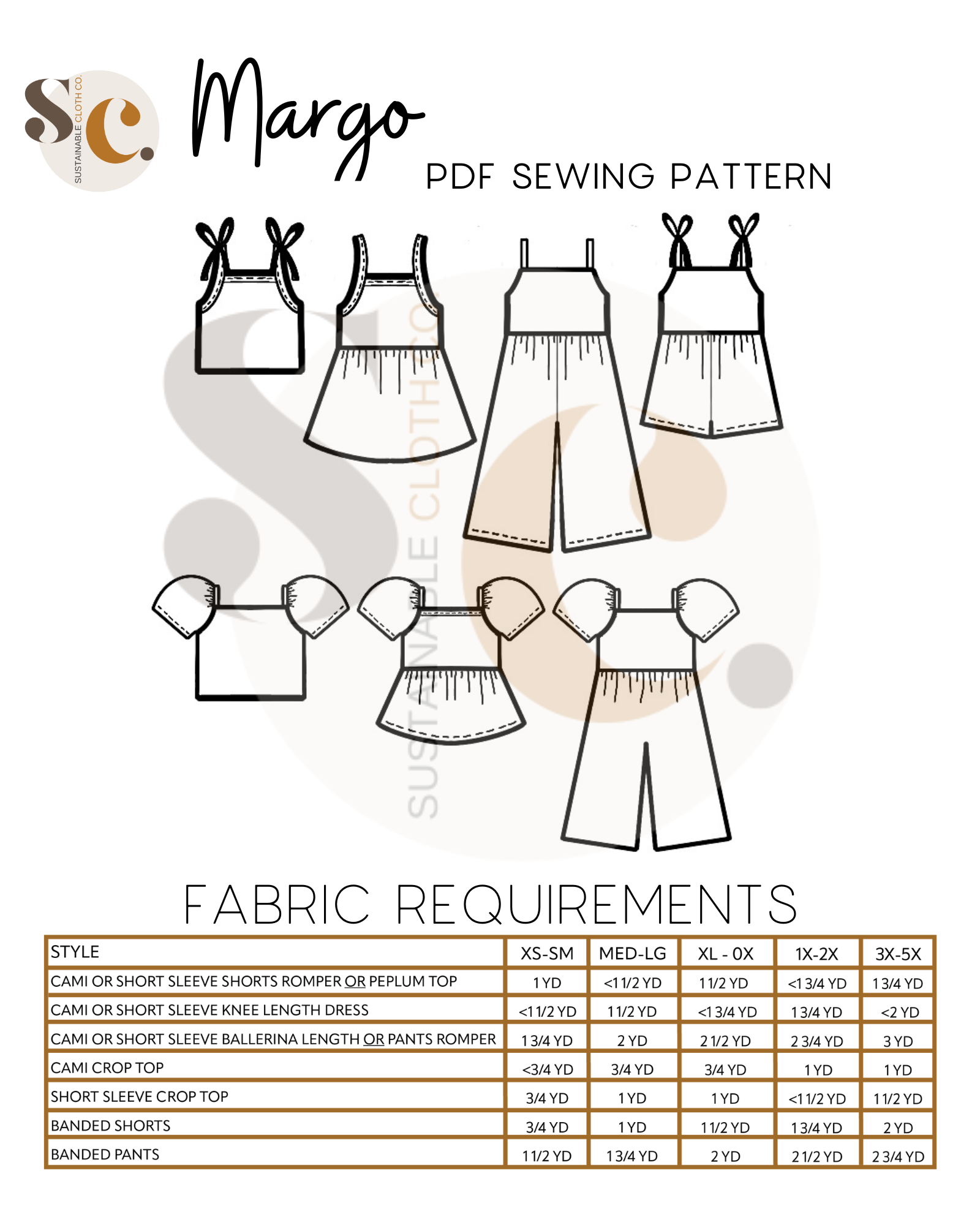Adult Sewing Patterns – Sustainable Cloth Co
